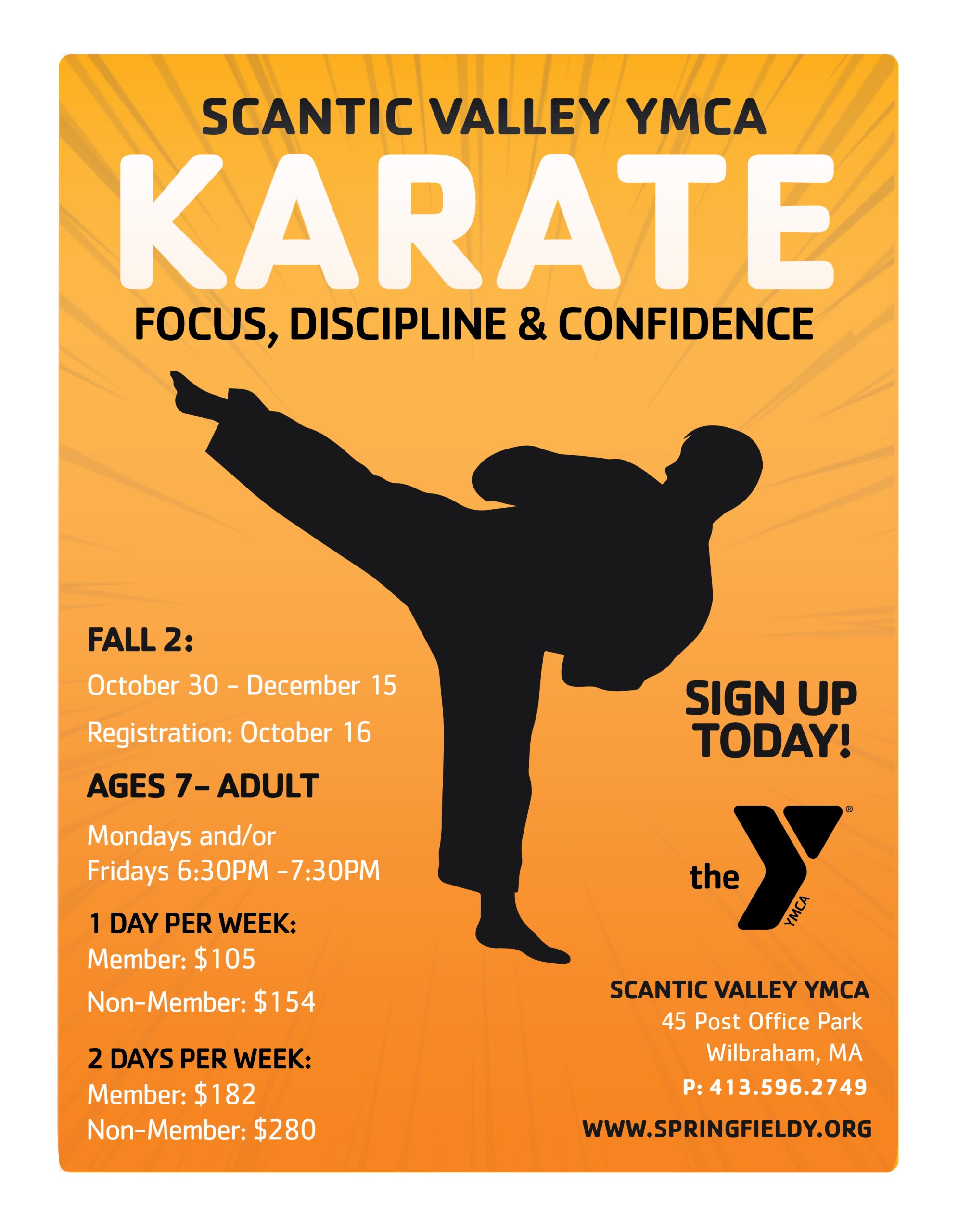Fall 2 Karate At The Scantic Valley YMCA - YMCA of Greater Springfield