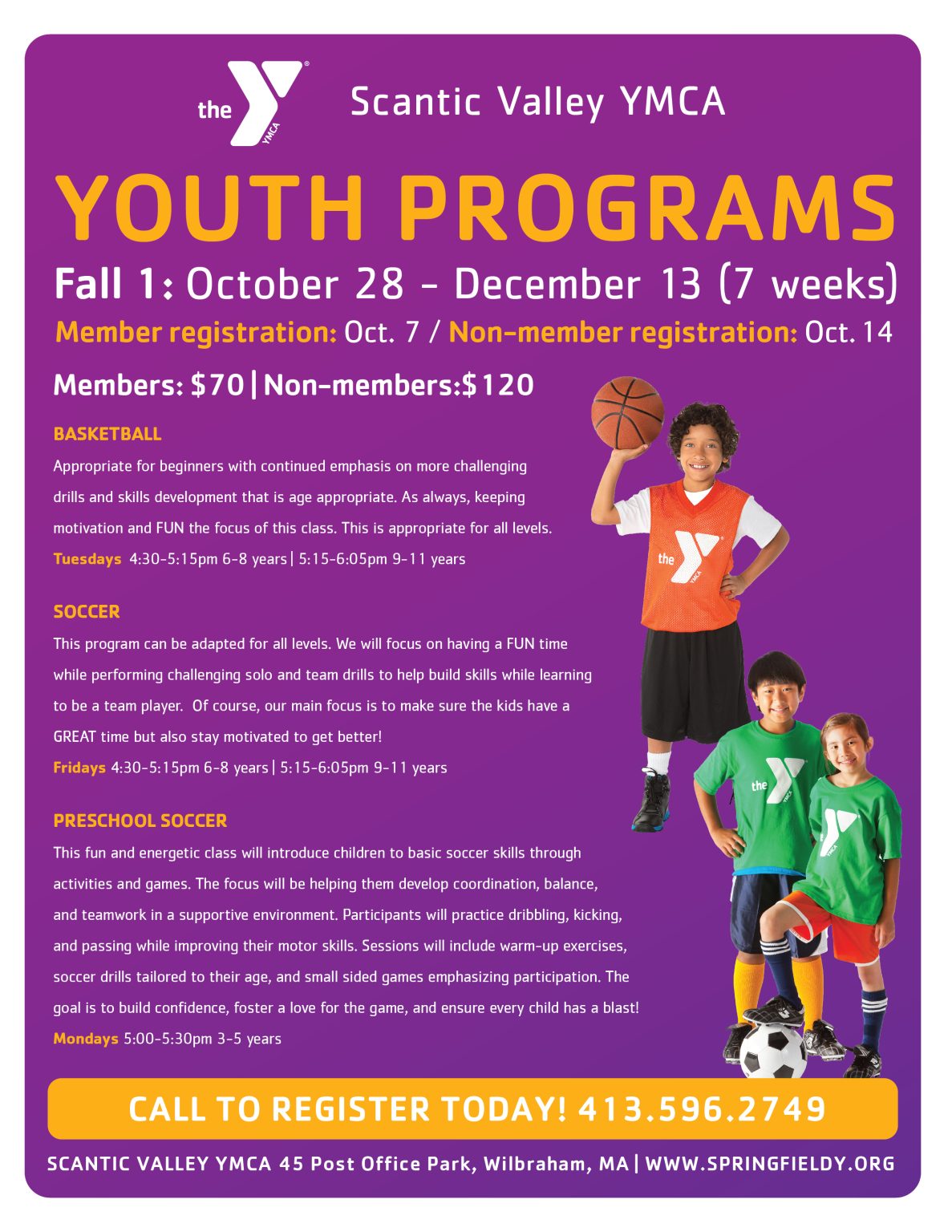 Fall 1 Youth Programs At The Scantic Valley YMCA - YMCA of Greater Springfield