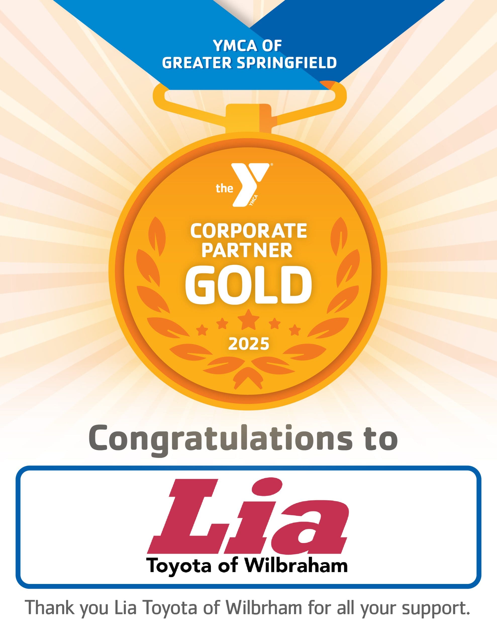 Congratulations, Lia Toyota of Wilbraham! - YMCA of Greater Springfield